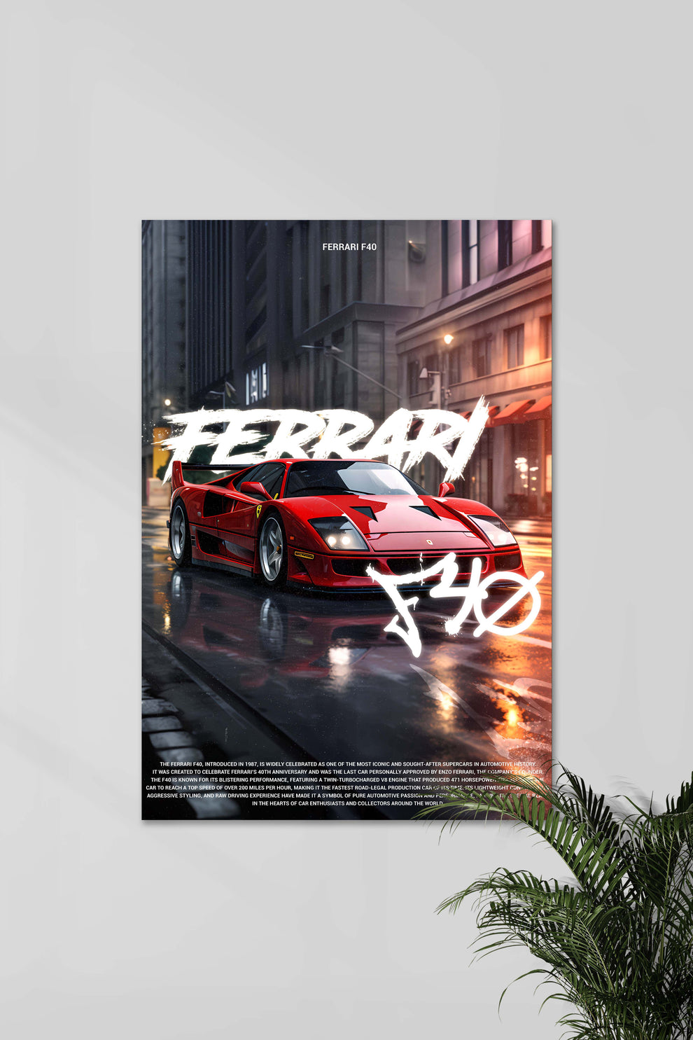FERRARI F40 RED | CONCEPT CARS #04 | CAR POSTERS – Posterized