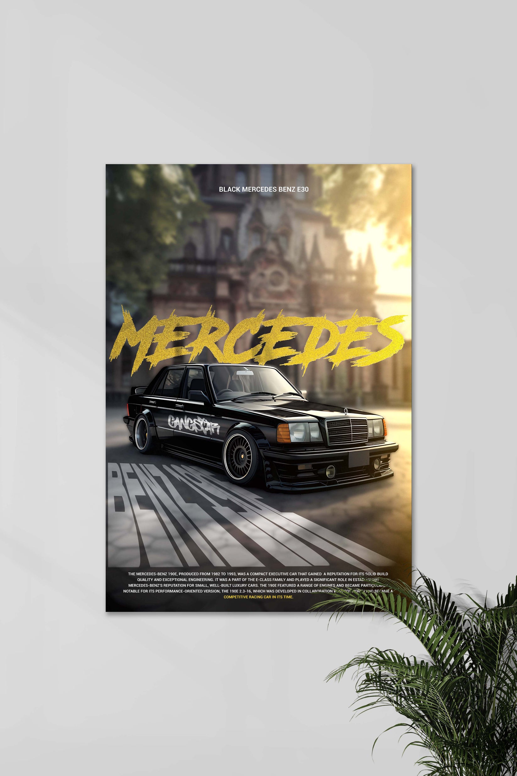BLACK MERCEDES BENZ E30 | CONCEPT CARS #04 | CAR POSTERS | Posterized.in