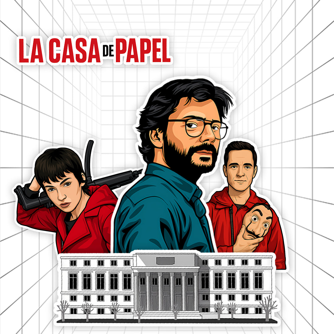 Money Heist #01 | Stickerized | 5 Stickers | Posterized.in