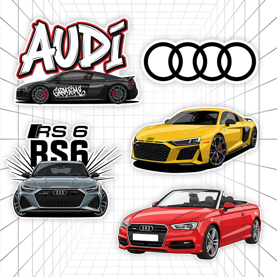 Audi Car Stickers #01 | Stickerized | 5 Stickers | Posterized.in