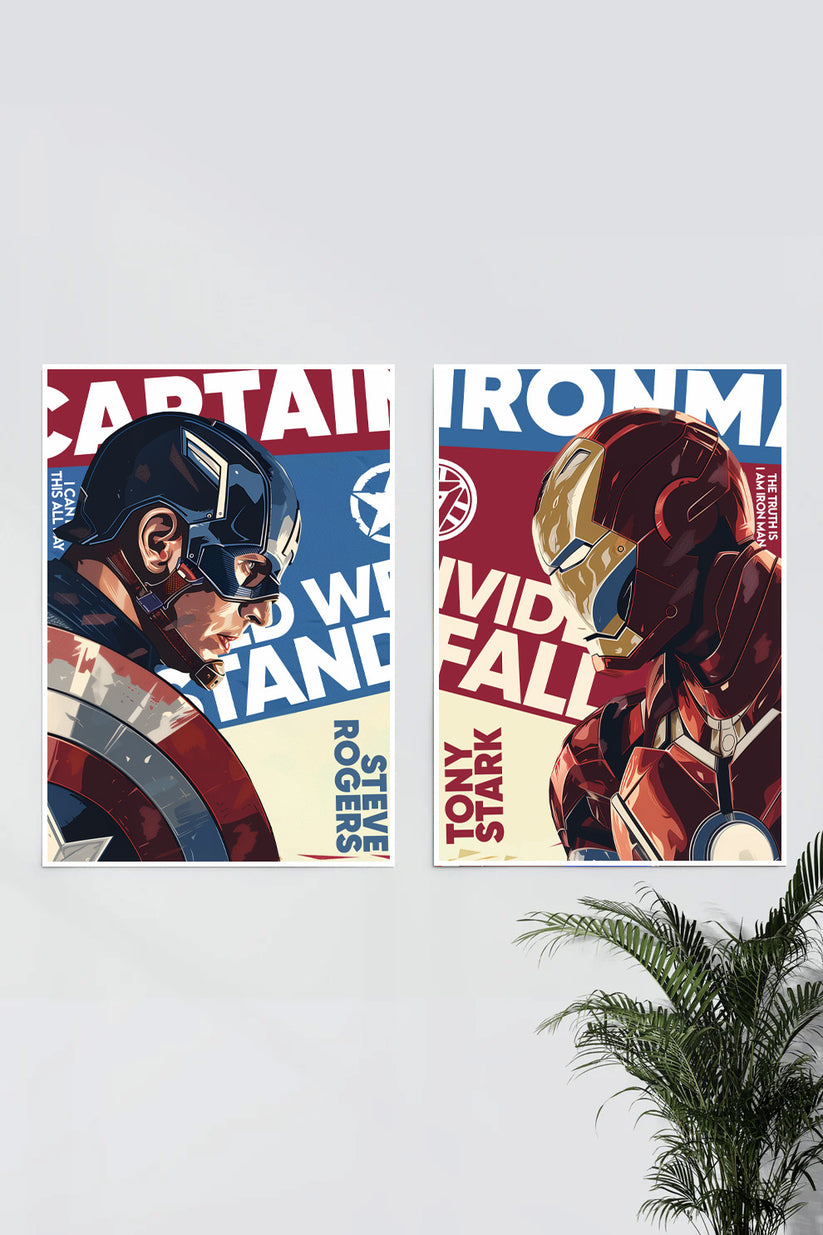 Captain America vs Iron Man Set | CIVIL WAR | MARVEL Piece of 2 ...