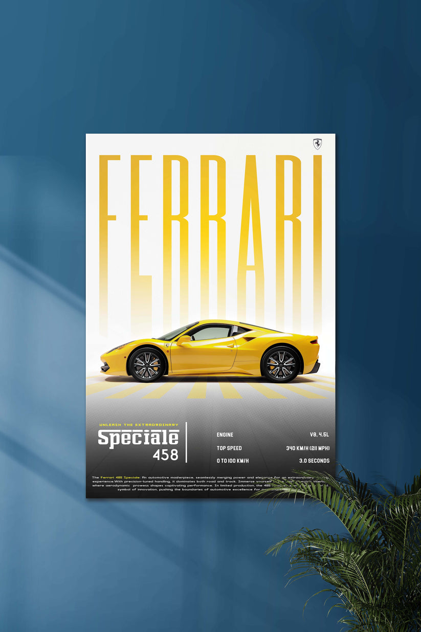 Ferrari Speciale 458 | SOLID CARS #01 | CAR POSTERS | Posterized.in