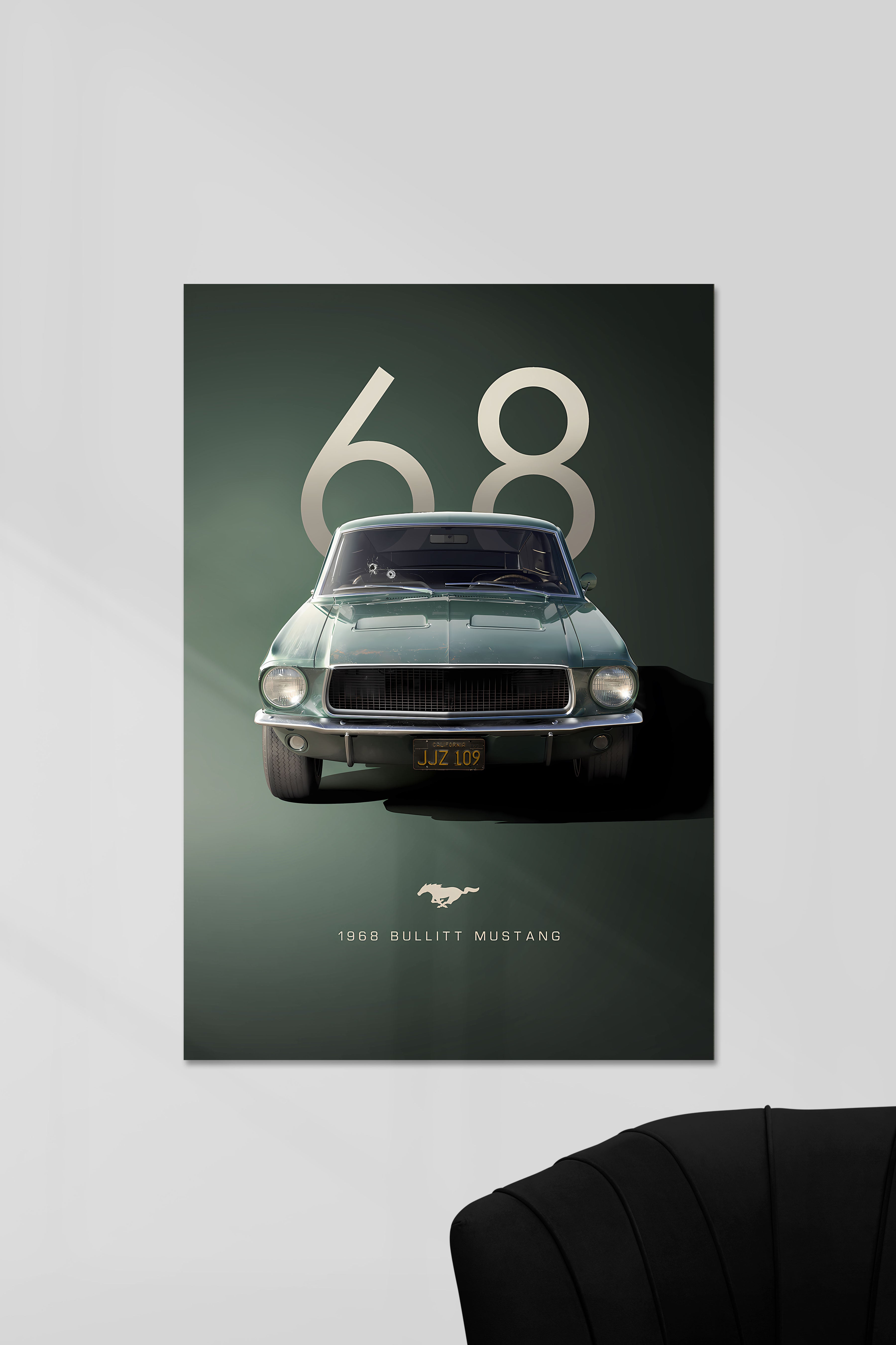 FORD MUSTANG BULLITT | VINTAGE CAR #1 | CAR POSTERS | Posterized.in
