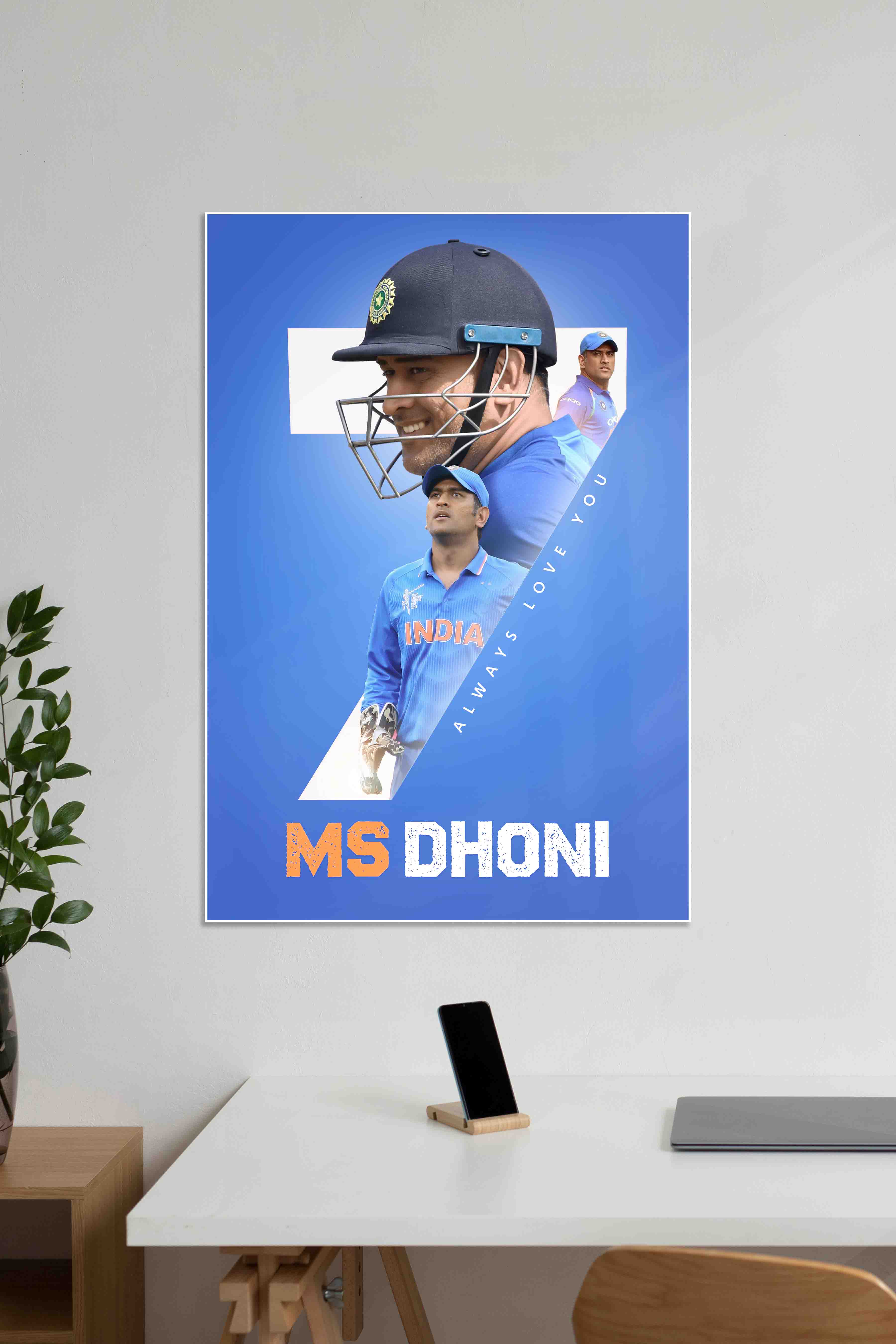 MS Dhoni x Always Love You | MS Dhoni | Cricket Poster – Posterized