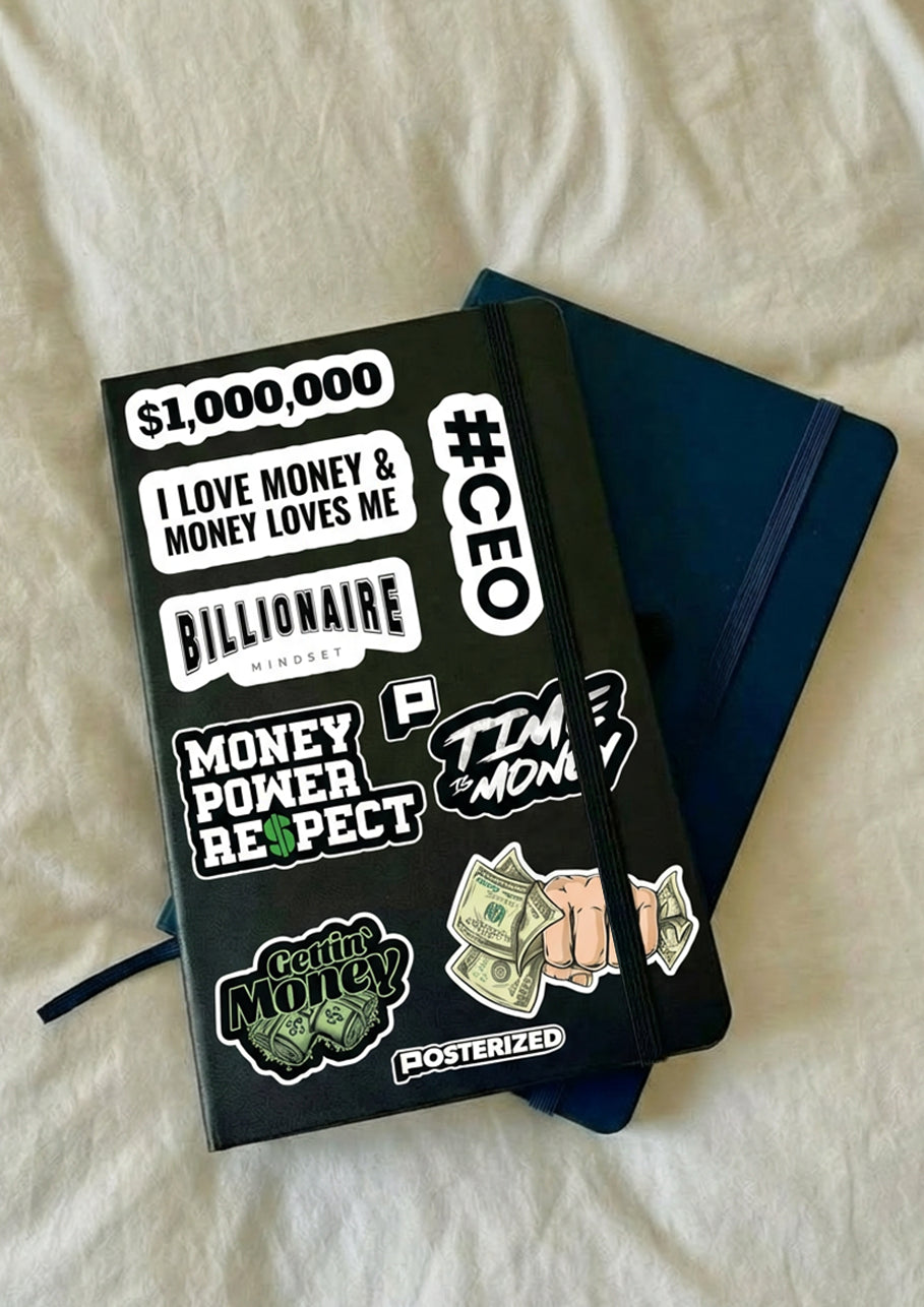 I Am Rich | Money Aesthetic | Stickerized | 10 Stickers | Posterized.in