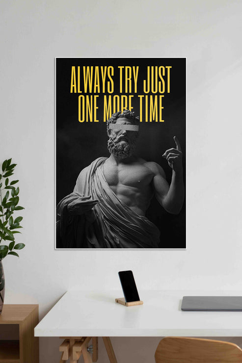 Always TRY just ONE MORE TIME | GYM | Motivational Poster | Posterized.in