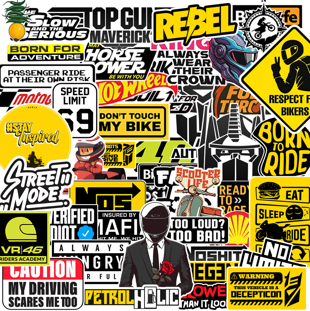 For Bikers #01 | Stickerized | 50 Stickers | Posterized.in