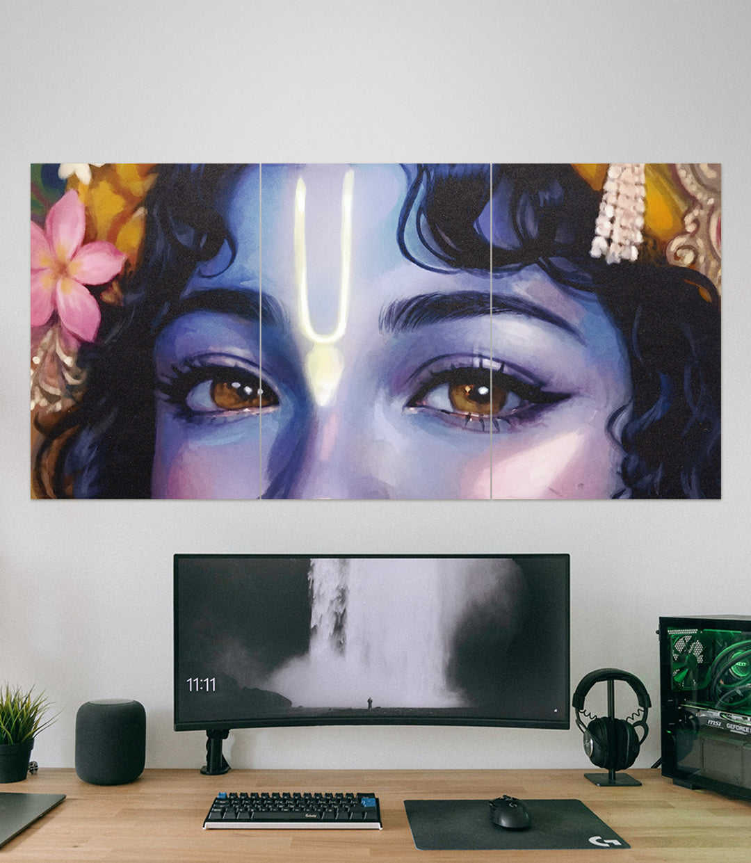 The Divine Vision | Krishna | Devotional | 3 Piece Set | Posterized.in