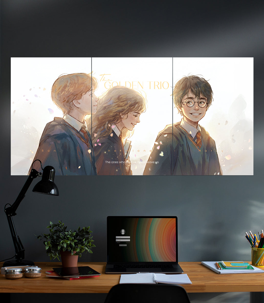 The Golden Trio | Harrypotter Friendship Art | 3 Piece Set | Posterized.in