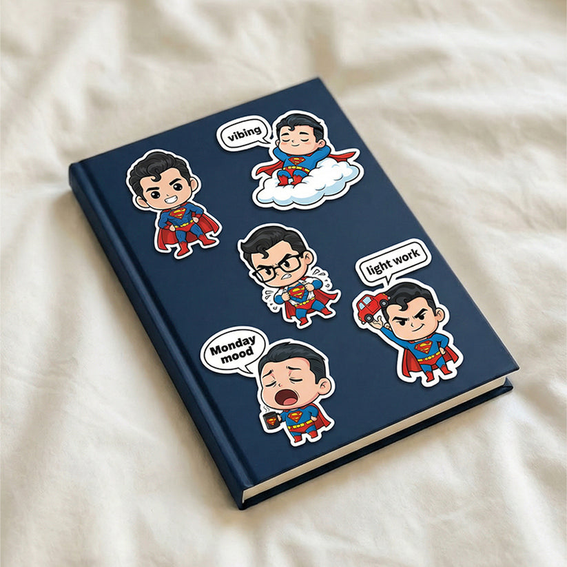 Chibi Superman Stickers #01 | Stickerized | 5 Stickers | Posterized.in