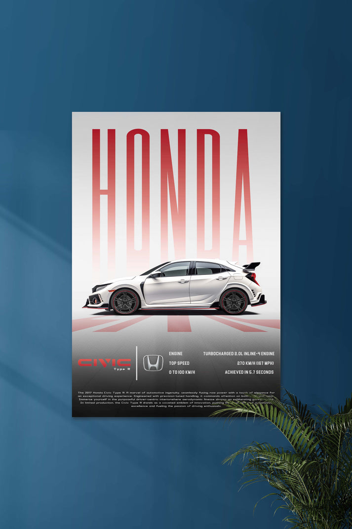 Honda Civic Type R | SOLID CARS #01 | CAR POSTERS – Posterized