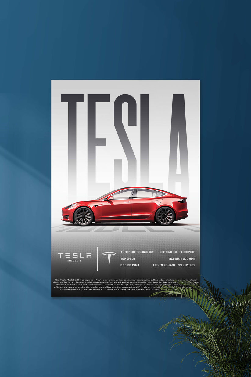 TESLA MODEL S | SOLID CARS #01 | CAR POSTERS – Posterized