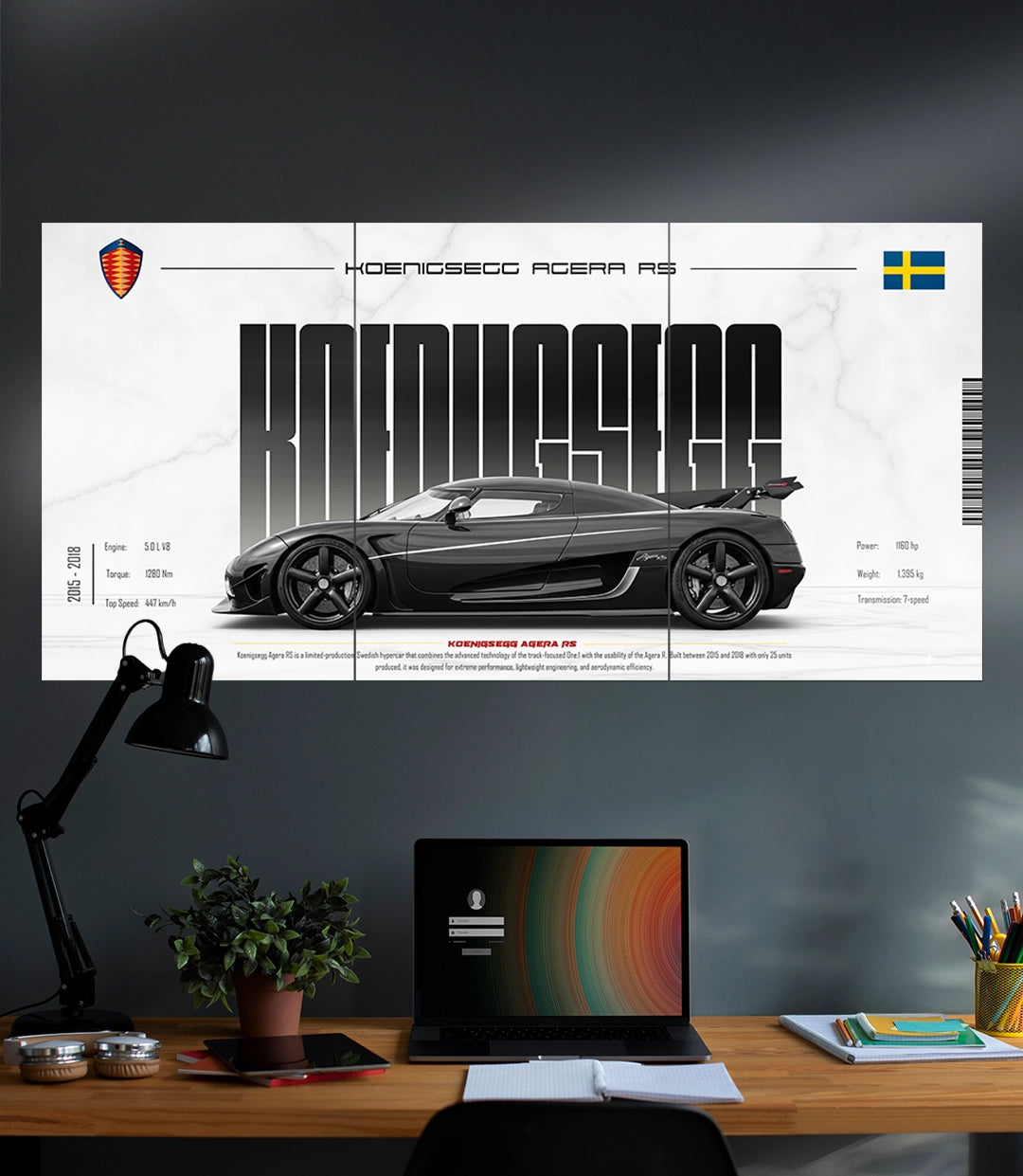 Koenigsegg Agera RS | Solid Car Set | 3 Piece Set | Posterized.in