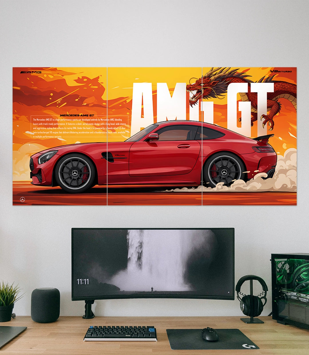 Mercedes AMG GT | Car Set | 3 Piece Set | Posterized.in