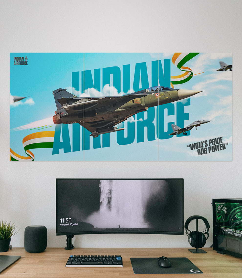 INDIAN AIRFORCE x India's PRIDE | Fighter Jet | 3 Piece Set | Posterized.in