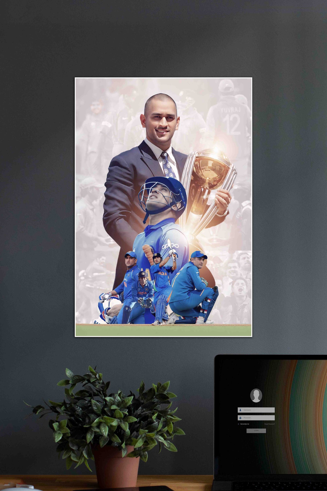 MS Dhoni x World Cup | Dhoni | Cricket Poster | Posterized.in