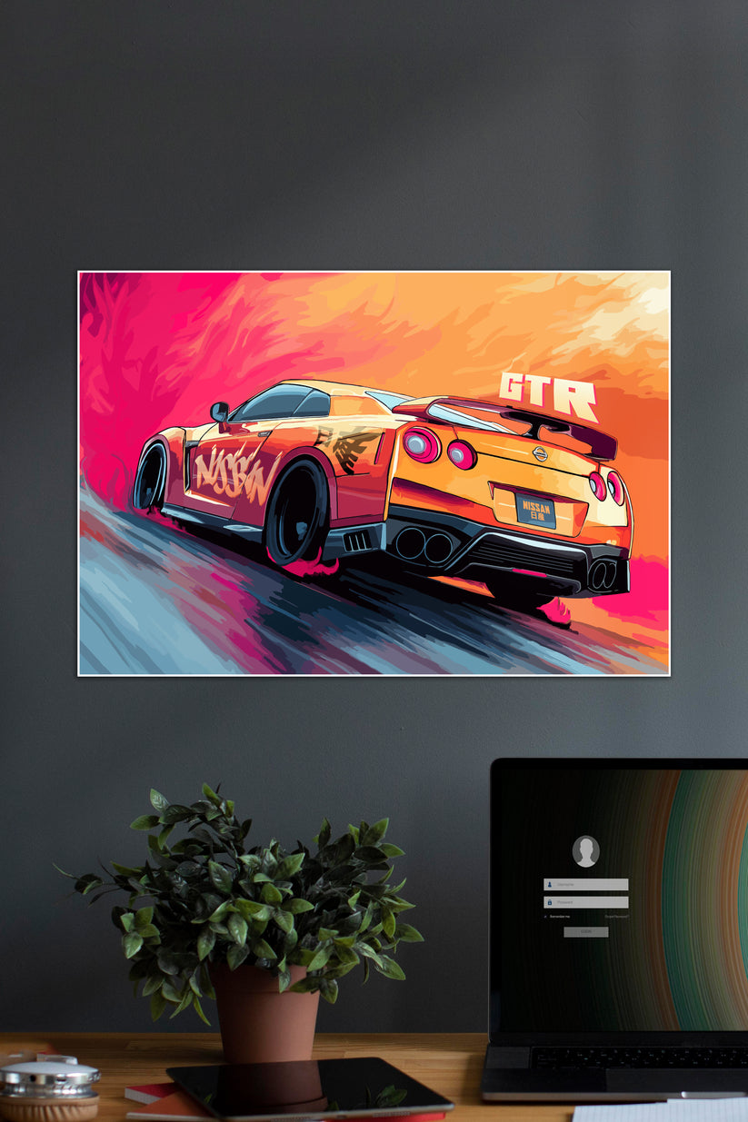 NISSAN GTR | VECTOR STYLE CARS #02 | CAR POSTERS | Posterized.in
