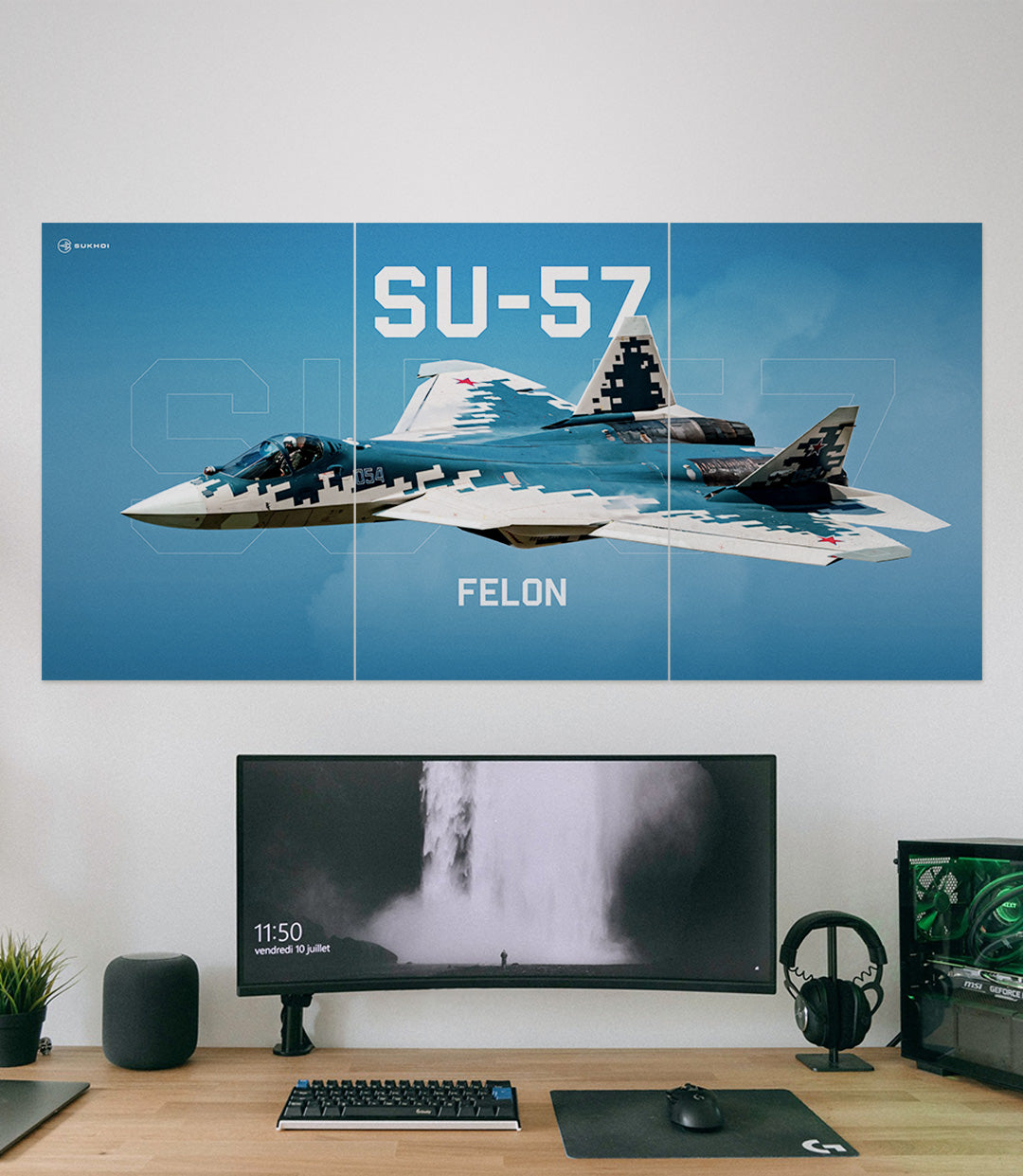 Sukhoi Su 57 FELON | Fighter Jet | 3 Piece Set | Posterized.in