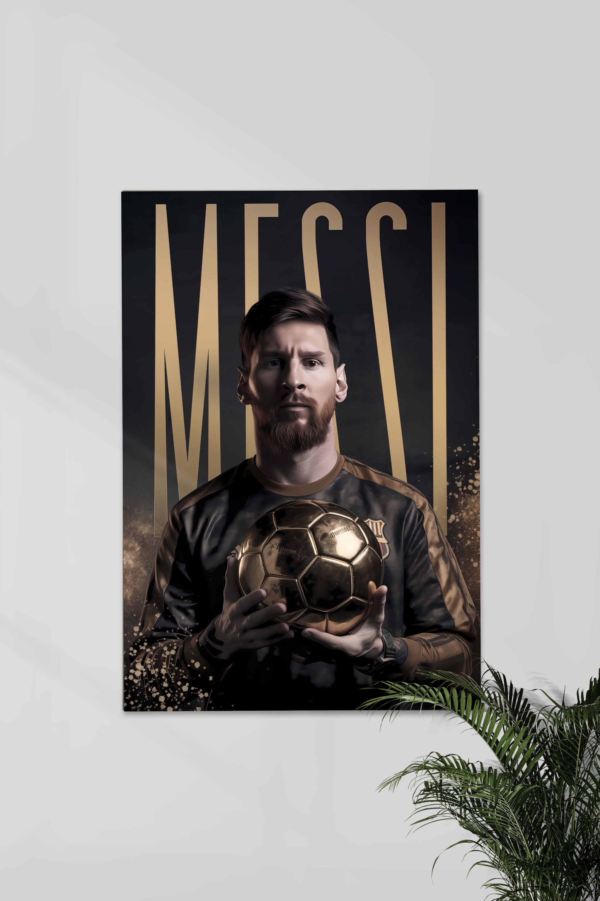 LIONEL MESSI | GOLDEN FOOTBALL | FootBall Poster – Posterized