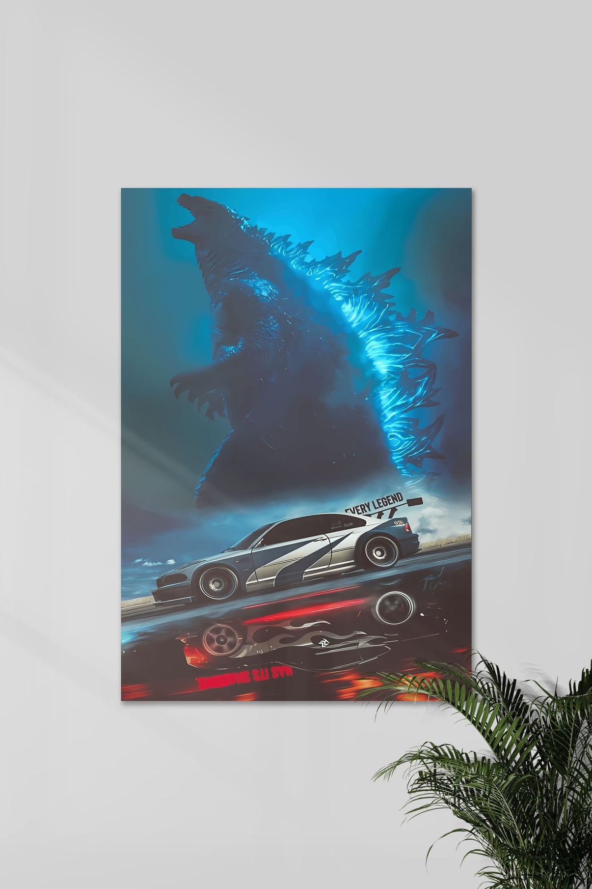 GODZILLA x NISSAN GTR R34 | CONCEPT CARS #03 | CAR POSTERS | Posterized.in