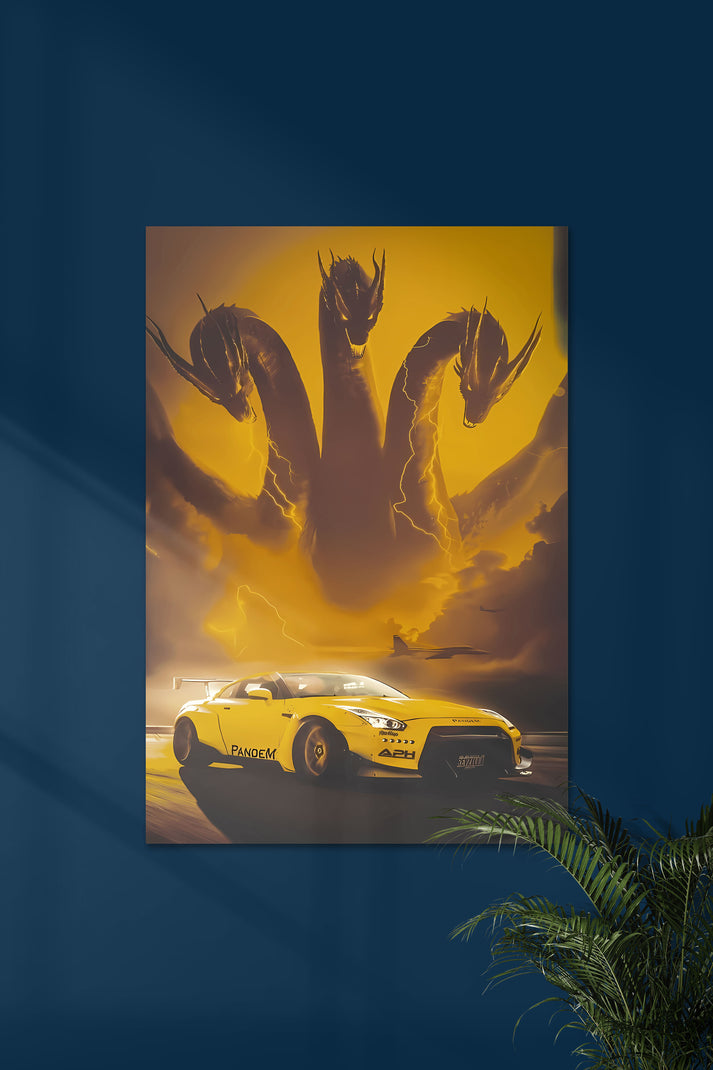 KING GHIDORAH x NISSAN GTR R35 | CONCEPT CARS #03 | CAR POSTERS ...