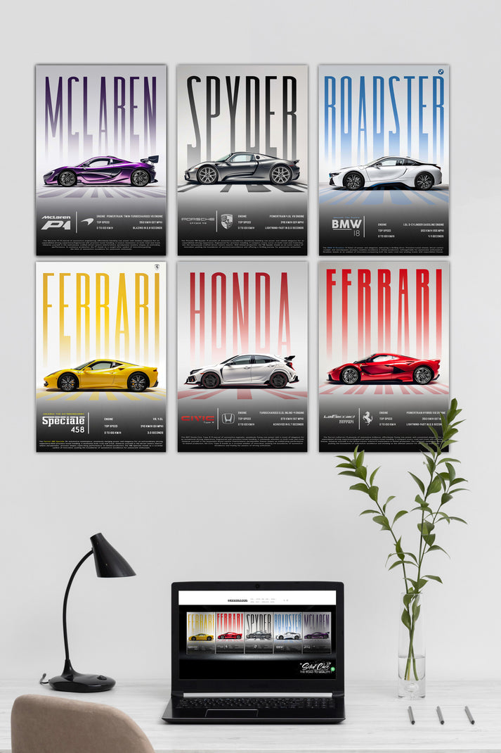 SOLID CAR SET #01 | SOLID CAR | PACK OF 06 | Posterized.in