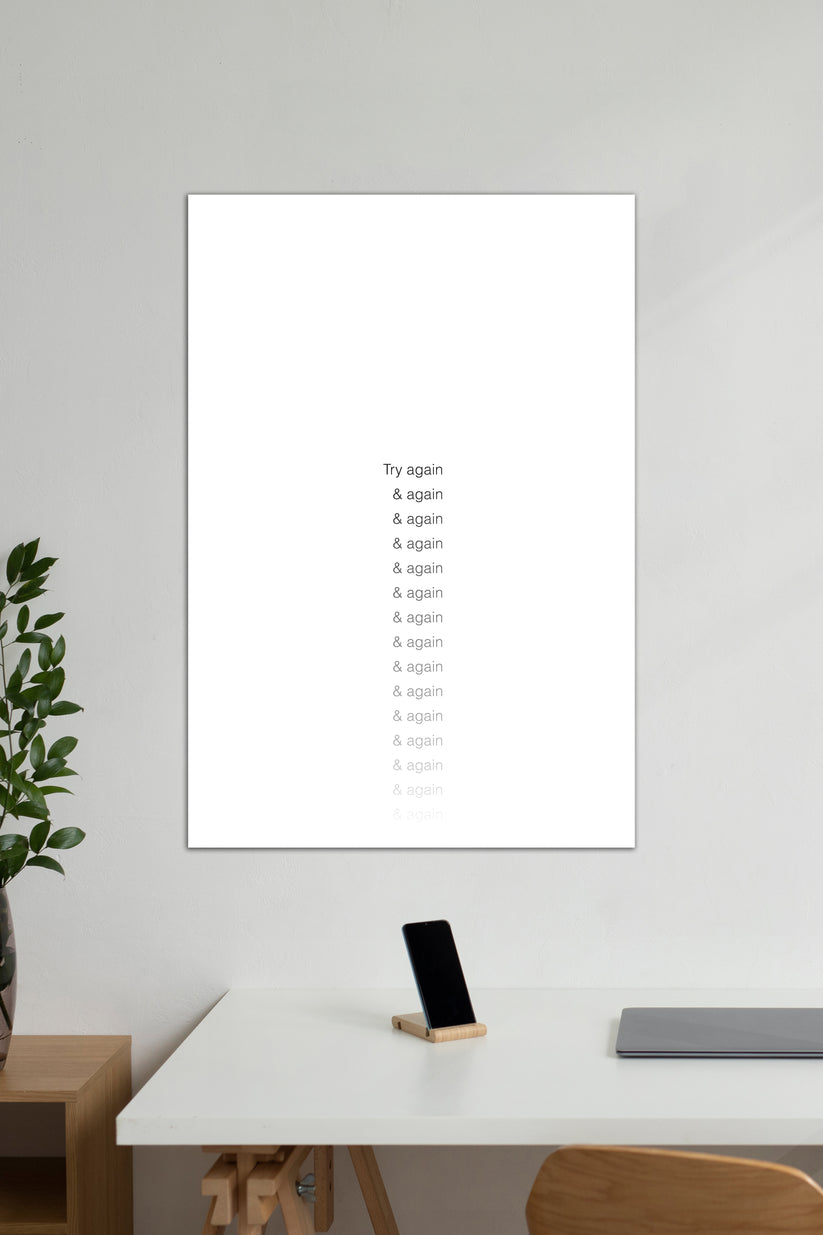 TRY AGAIN | Quotes | Motivational Poster | Posterized.in